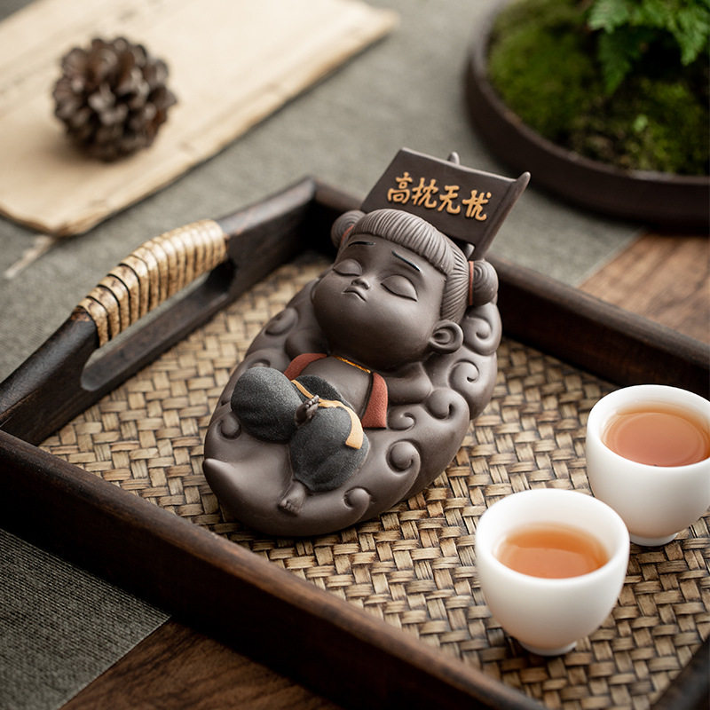 哪吒茶宠摆件茶道可养紫砂茶玩个性茶具茶盘配件家居