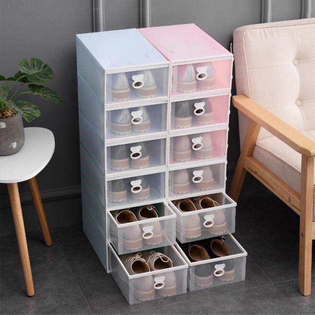 1pc Push-pull Shoes Box Rack Plastic foldable Shoe Organizer_虎窝淘
