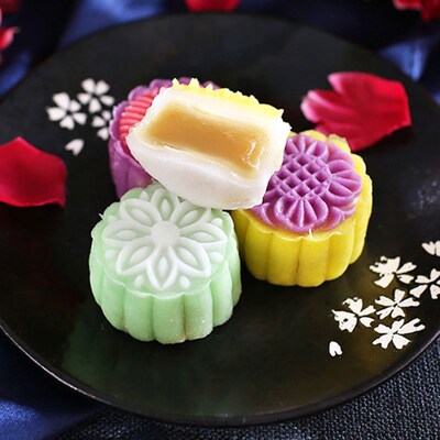 8pcs Hand Press Cookie Stamp Moon Cake Decor Mould Barrel Mo
