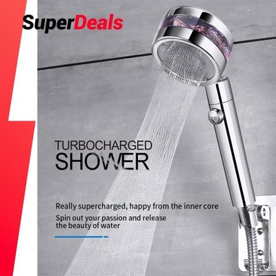 Pressurized Adjustable Shower Head 360° Rotating Jetting Ba