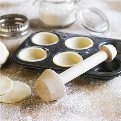 Wooden Egg Tart Mould Pie Mould Wooden Color Double-headed