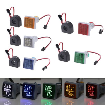 Digital 3in1 AC Ammeter Voltmeter Hz Current Frequency Meter