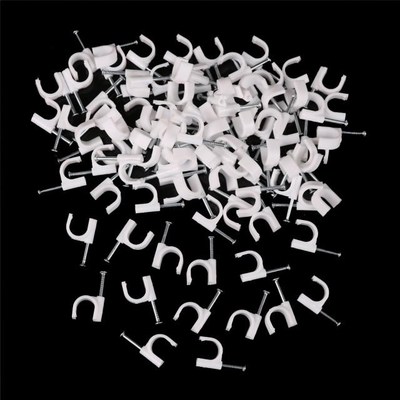 100PCS/Bag White Clips Round White Circle Cable Clips 10MM C