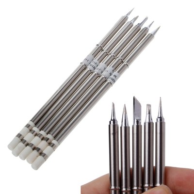 5 Pcs T12 Series Solder Iron Tips Replacements For Hakko FX9