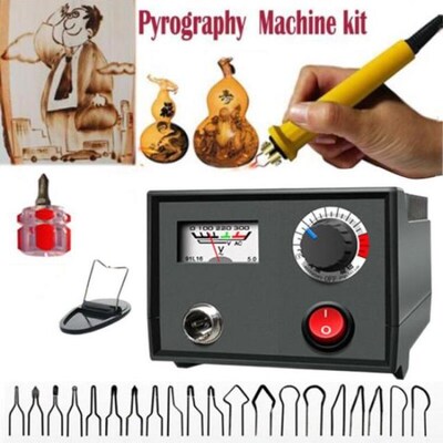 1Kit 220V Wood Burner Pyrography Pen Burning Machine Burning