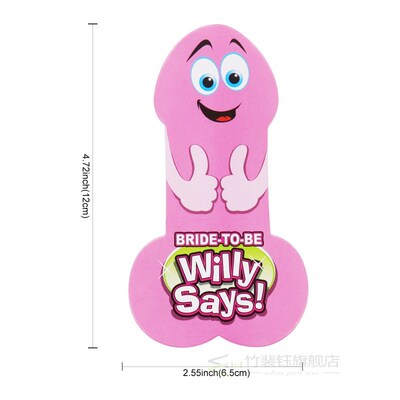 24pcs / set  penis shape game card Bachelorette party willy