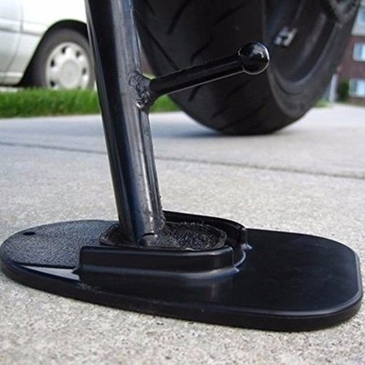 Motorcycle Kickstand Pad Support Black 1 Piece Soft Ground O