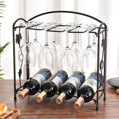 Wine Organizers Display Glass Holder Metal Bottle Rack Stand