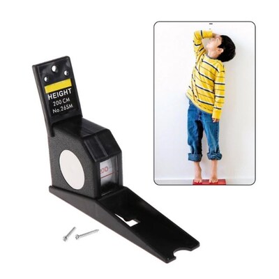 2M Body Height Rod Wall Mounted Height Meter Roll Ruler Grow
