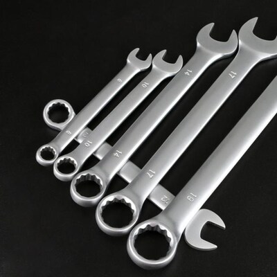 6Pcs Ratcheting Wrench Set Kit With Open End And Box End Met