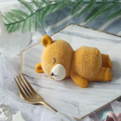 3D Sleeping Bear Silicone Mousse Cake Mold Ice Cream Silicon