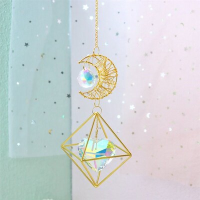 Crystal Sun Catchers Wind Chimes Love Heart Sun Prisms Hangi