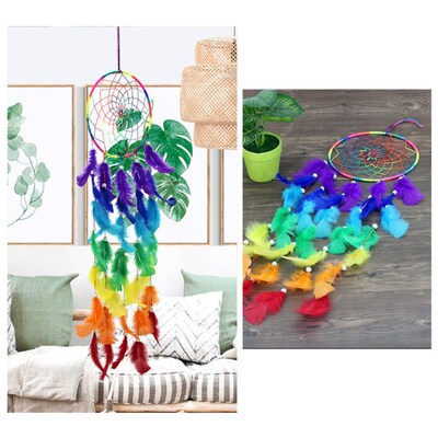 Dream Catcher Colorful Dreamcatchers Handmade Rainbow Tradit