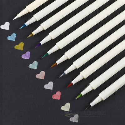 10 Color Fabricolor Write Brush Pen Calligraphy Paint Marke