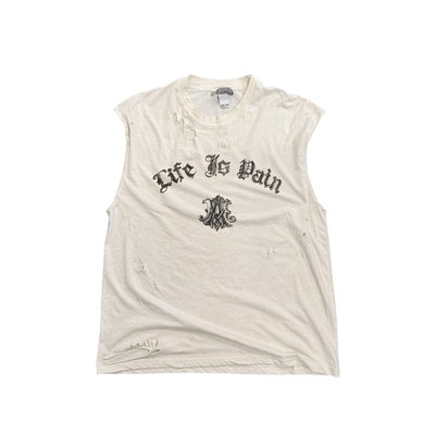 深度破坏水洗做旧破洞！50支轻薄！正肩！奇卡诺纹身师砍袖t恤