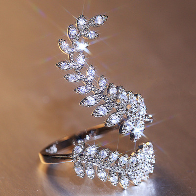 Hot Sale New Ladies Ring Silver Plated Creative Plant