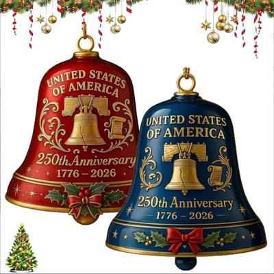 新款热销U.S. 250th Anniversary Bell Ornament圣诞金属铃铛门铃