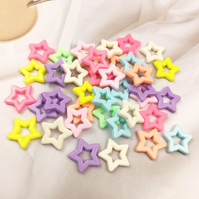 亚克力直孔镂空五角星diy串珠