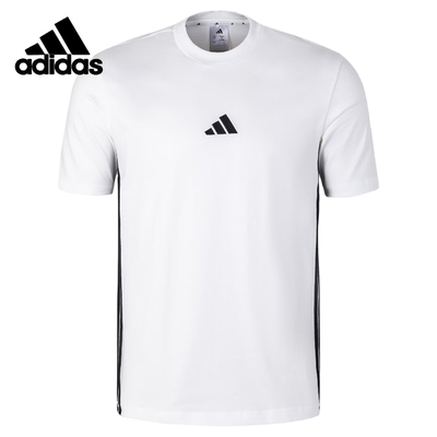 Adidas阿迪达斯男子新款经典条纹休闲宽松透气圆领T恤短袖JY8563