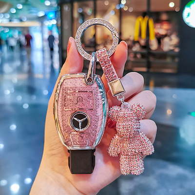 奔驰全包钻石纹钥匙套