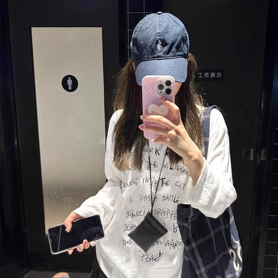 秋季纯棉长袖T恤女2026韩版新款设计感印花百搭打底衫上衣