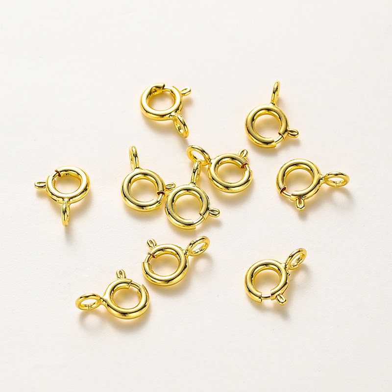 14K18K镀真金弹簧扣龙虾扣手工diy项链手链饰品配件收尾材料扣头