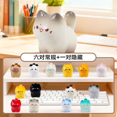 正品新款可爱喵呜大军萌粒盲盒迷你小猫桌面小摆件治愈装饰品礼物
