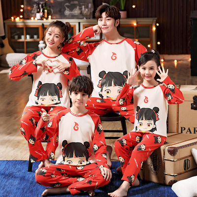 2025亲子睡衣哪吒亲子装一家三口