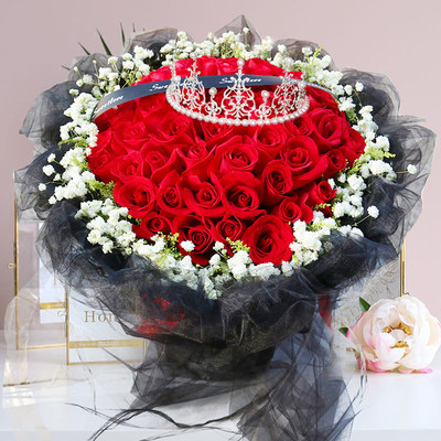 全国红粉玫瑰花束生日鲜花速递