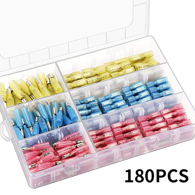 160/220PCS防水热缩端子子弹头公母对接压接端子绝缘端子对插端子