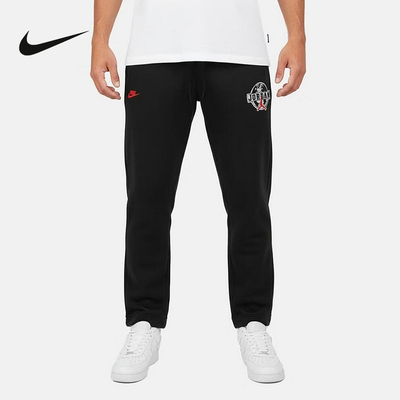 耐克男裤春季加绒保暖舒适篮球飞人logo卫裤直筒长裤IO9826-010