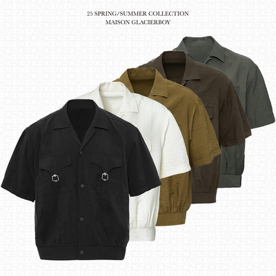 GLACIERBOY|丝绸中的皮肤|5色进口桑蚕干丝抗皱肌理感衬衫短袖