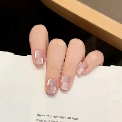 空间感猫眼短款纯手工穿戴甲显白