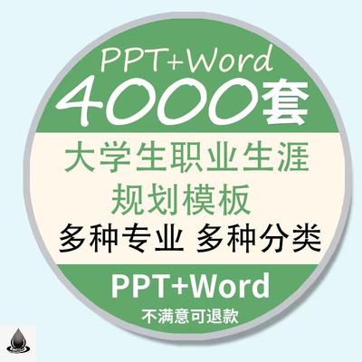 大学生职业生涯规划书ppt模板范本 就业求职工作计划发展word范文