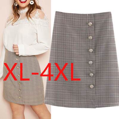 girl spring fat ladies plus large size lattice skirts skirt