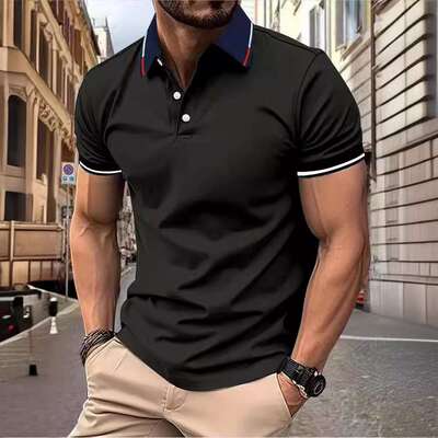 men clothesT恤夏季工作服Polo衫定制翻领厂服T恤工衣翻领文2024