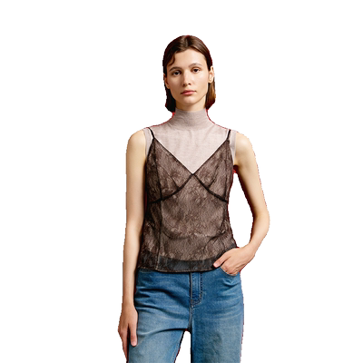 复古温柔知性蕾丝吊带小上衣