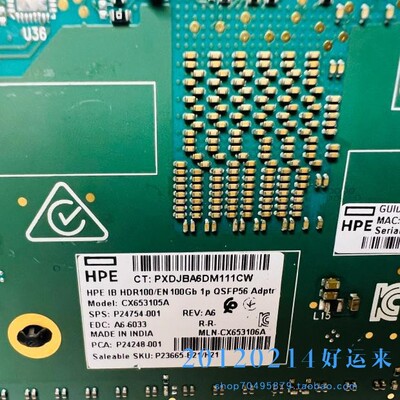 Mellanox MCX653105A-ECAT CX6 100Gb网卡 E P24248-001 QSFP56