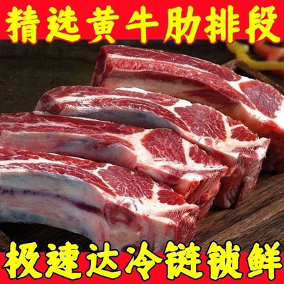 内蒙古精选牛肋排中段冷冻生鲜牛排肉类食材四肋牛排原切牛排骨