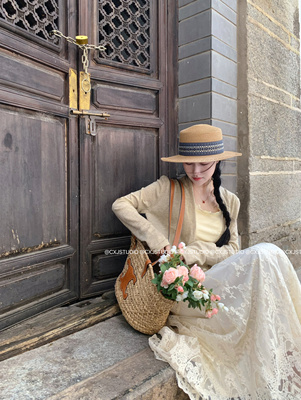 陈可爱 2026开春搭配 燕麦色针织开衫百搭温柔慵懒风开衫罩衫外套