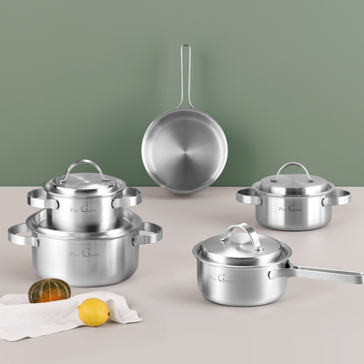 韩国进口PN枫年纯净花园系列高端汤锅5层不锈钢14-30cm蒸屉易清洗