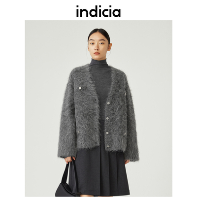 indicia5D310KS514F专柜正品标记女装休闲针织开衫外套吊牌价1489