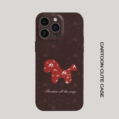 卡通新年小马苹果iPhone手机壳菲林硬壳全包保护套可爱风适用于华为mate80promax苹果16/15/15/13pro女生磨砂