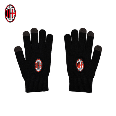AC米兰秋冬保暖针织手套球迷周边用品冬季手套御寒保暖可触屏