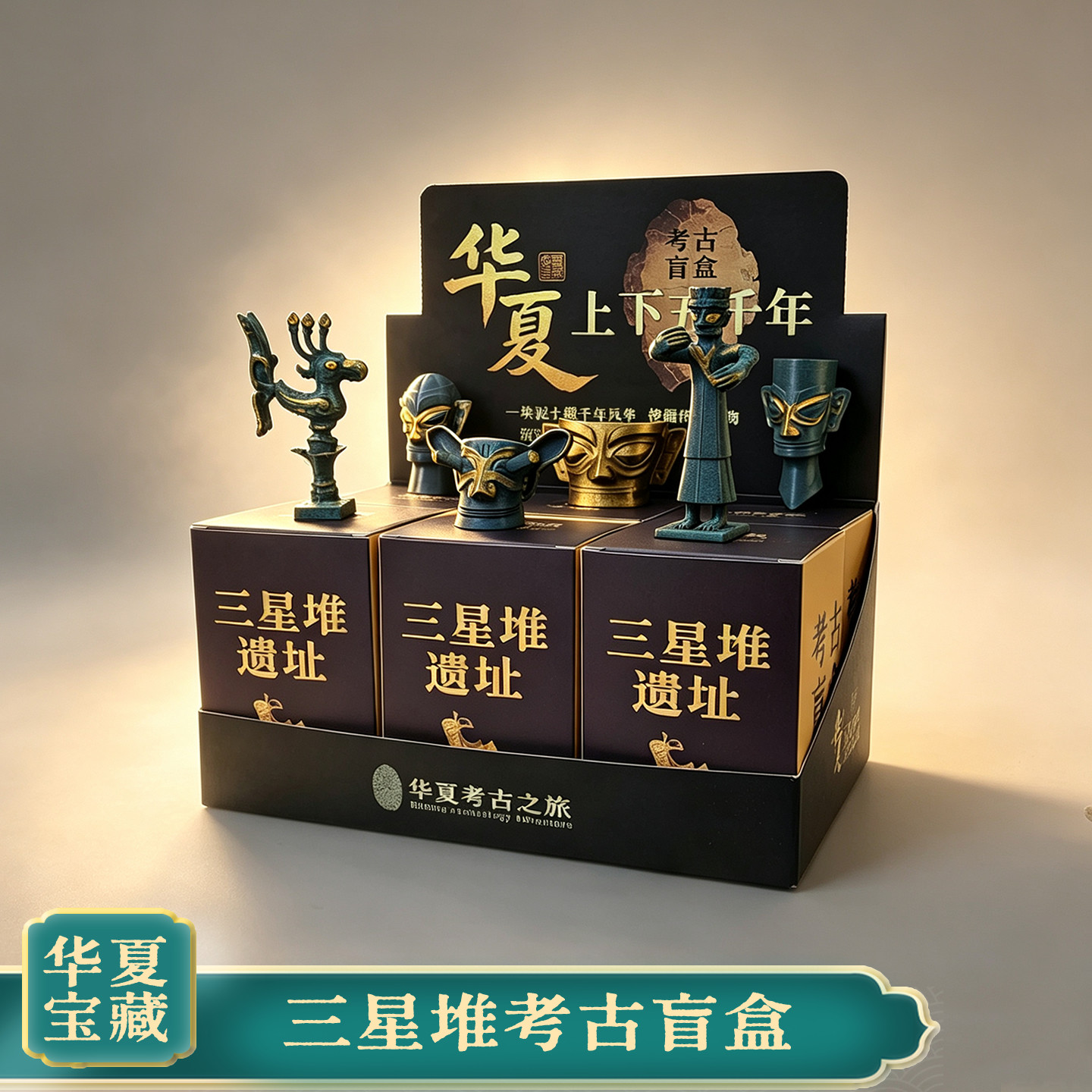 三星堆考古盲盒青铜器考古挖掘玩具国潮文物儿童挖宝石寻宝藏礼物