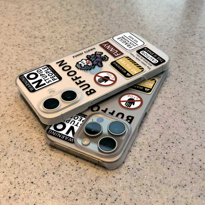 标签小丑适用苹果17promax磨砂PC半包手机壳iPhone16pro个性创意15/14简约13provivo华为p70小米15oppo防摔套