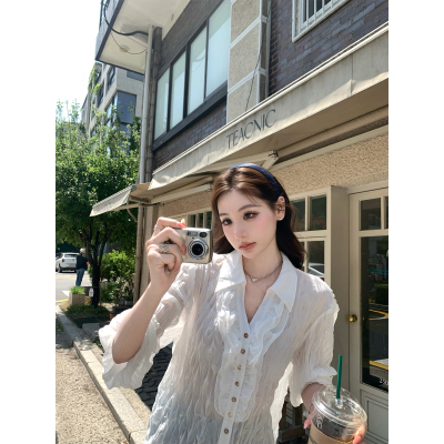 八盖pinkypiggy白色衬衫套装