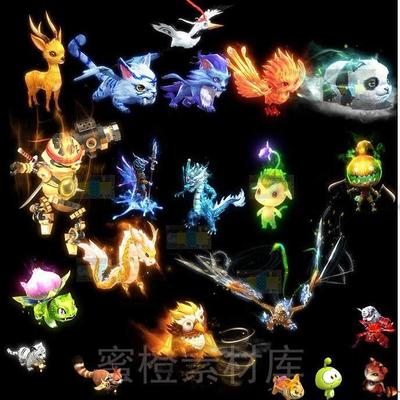 传奇怪物素材 20组卡通宠物怪物 八方向坐标全 PNG传奇宠物素材