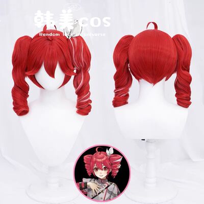 韩美 初音未来cos 重音teto cosplay假发分体式挑染双马尾虎夹