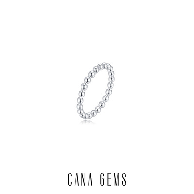 CANA GEMS PD0646 S925银珠珠戒指  时尚百搭圈圈珠银饰戒指